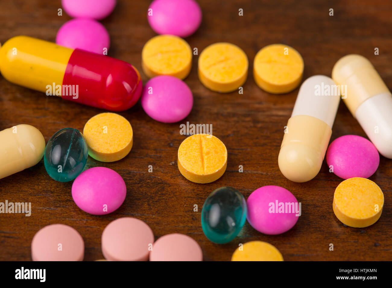 different Tablets pills capsule heap mix therapy drugs Stock Photo - Alamy