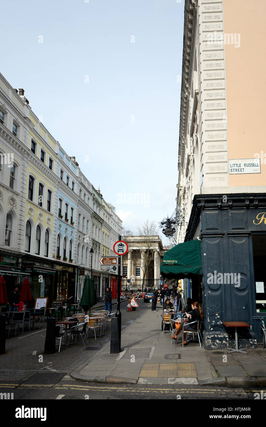 Little Russell Street in London with al fresco dining and the British ...
