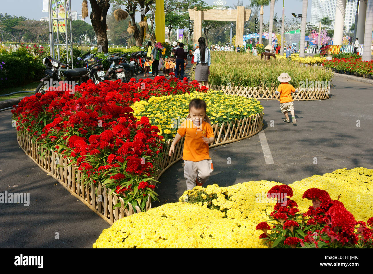 Ho Chi Minh city, Viet Nam, Asian kid in outdoor activity of preschool ...