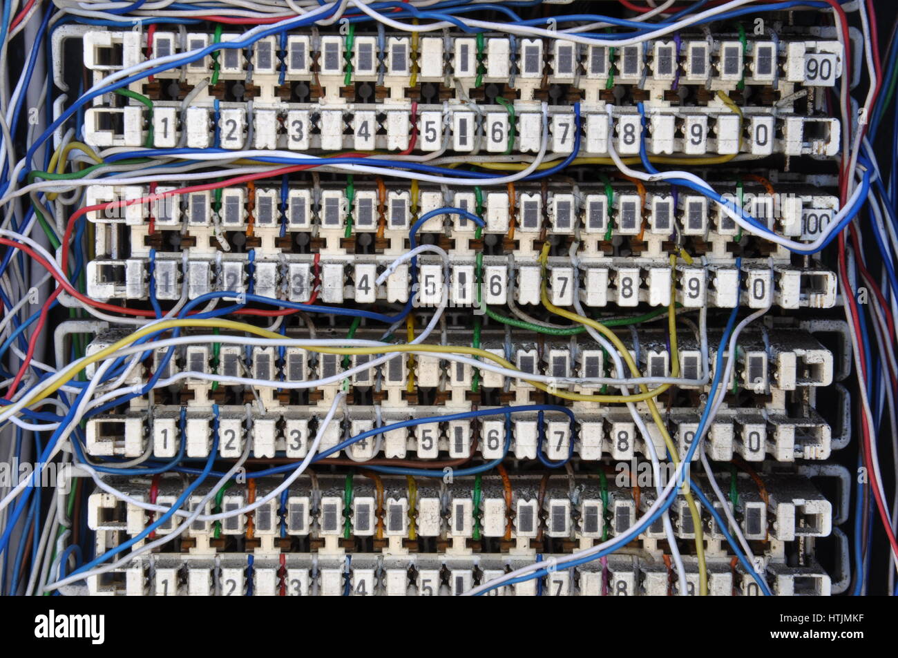 Old Pair Cable Connection Telecommunication Systems Closeup Stock Photo ...