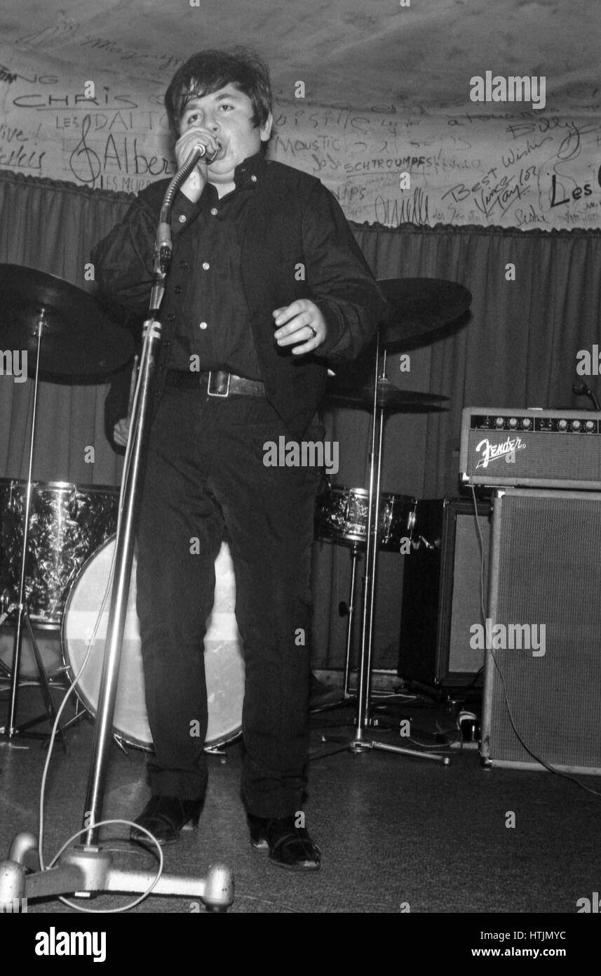 French rock singer Little Bob on the stage of Golf-Drouot in Paris in ...