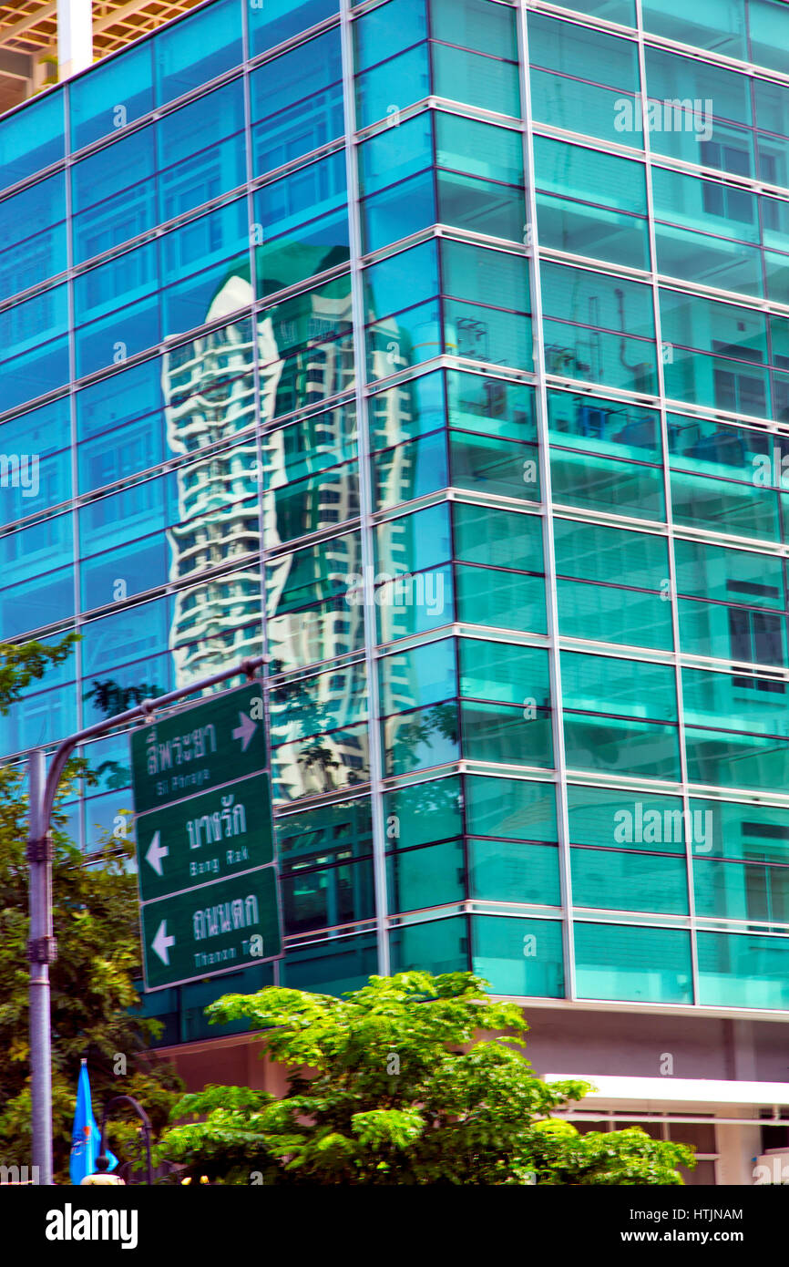 thailand bangkok office district palaces abstract modern building line ...