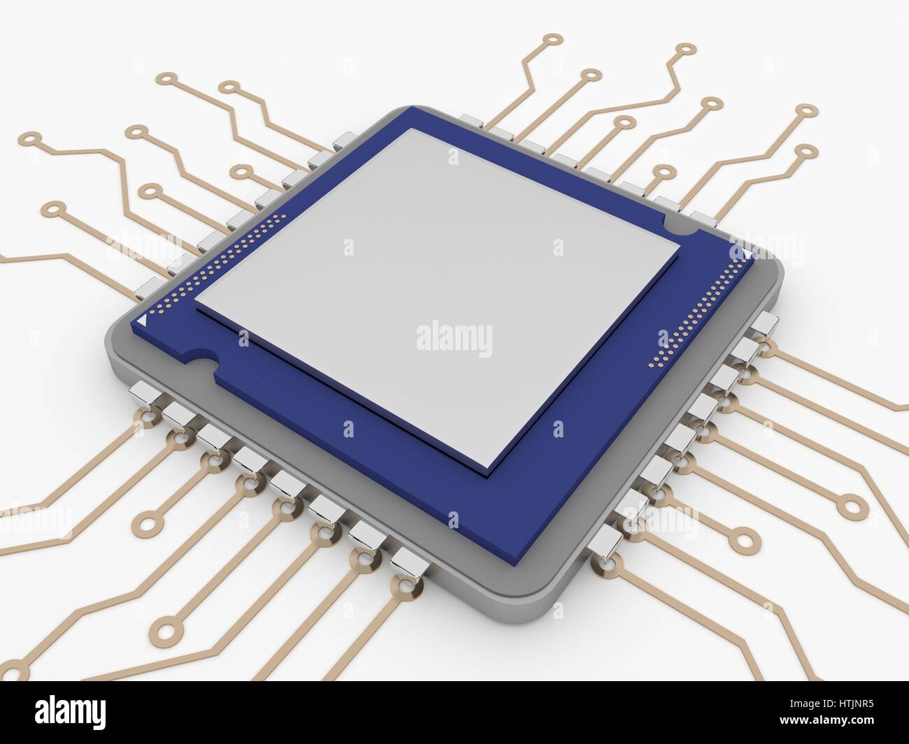 A microprocessor or CPU in a pure white background. Isolated photo of ...