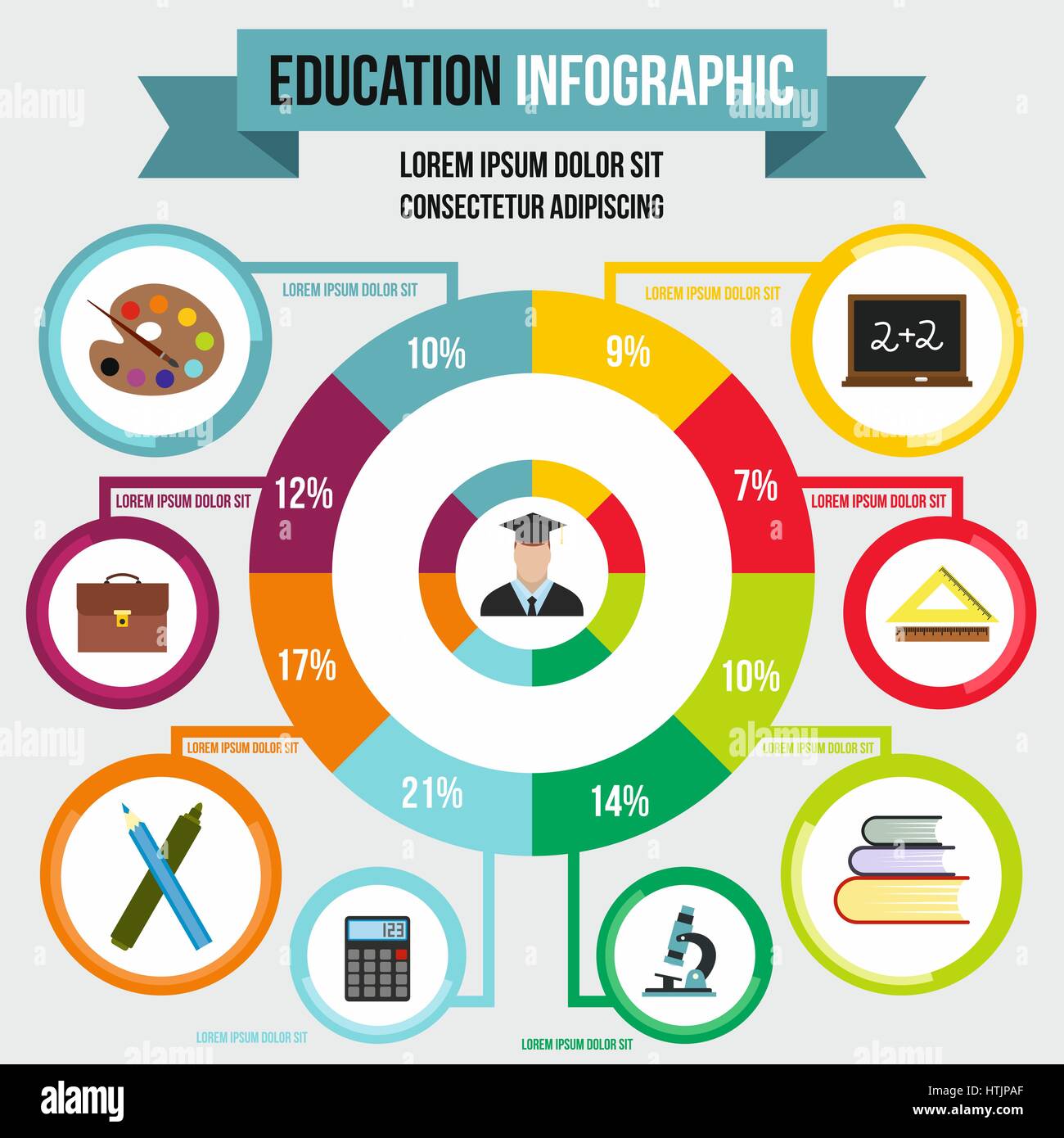 Education infographic, flat style Stock Vector Image & Art - Alamy
