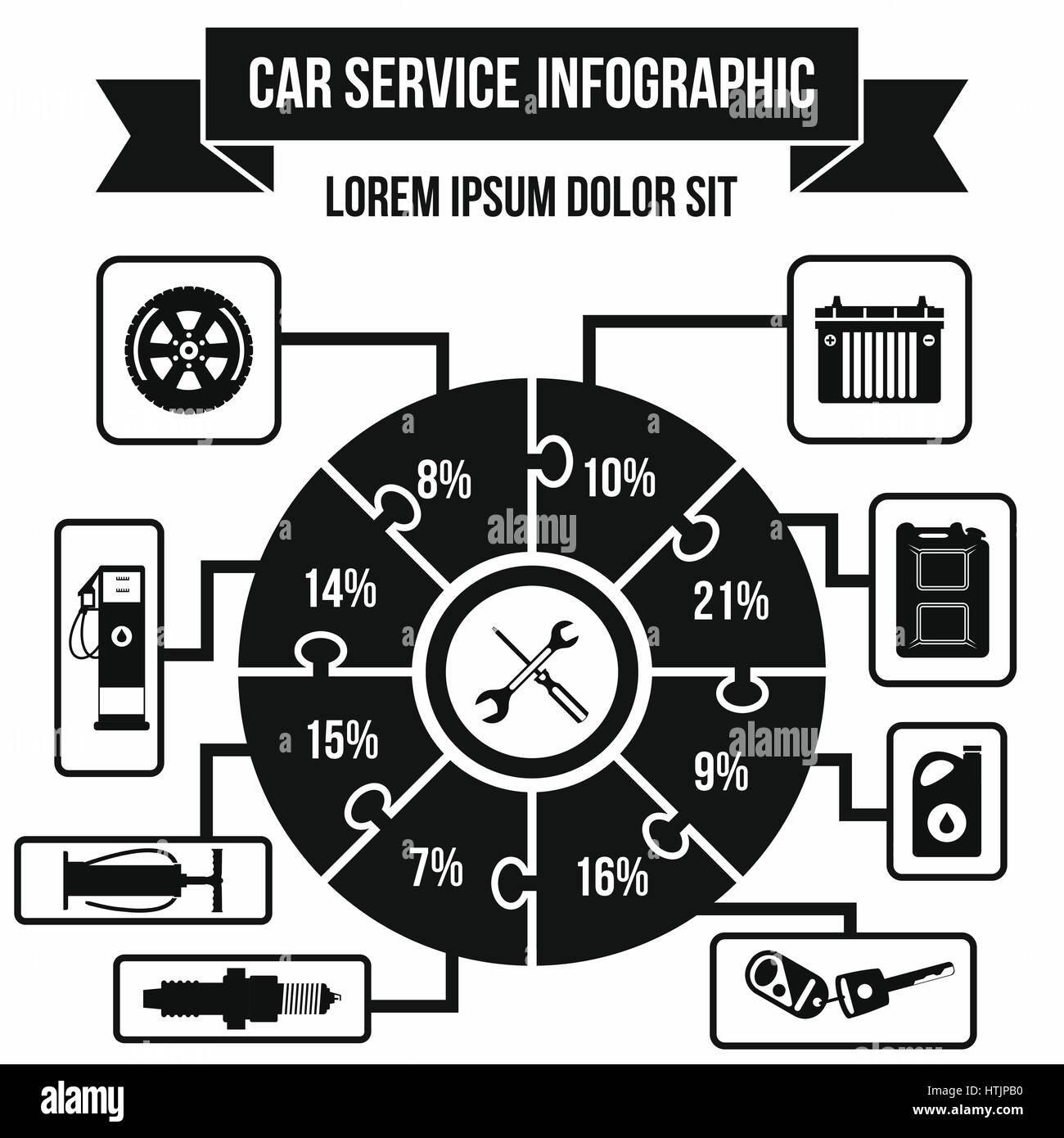 Car service infographic simple Cut Out Stock Images & Pictures - Alamy