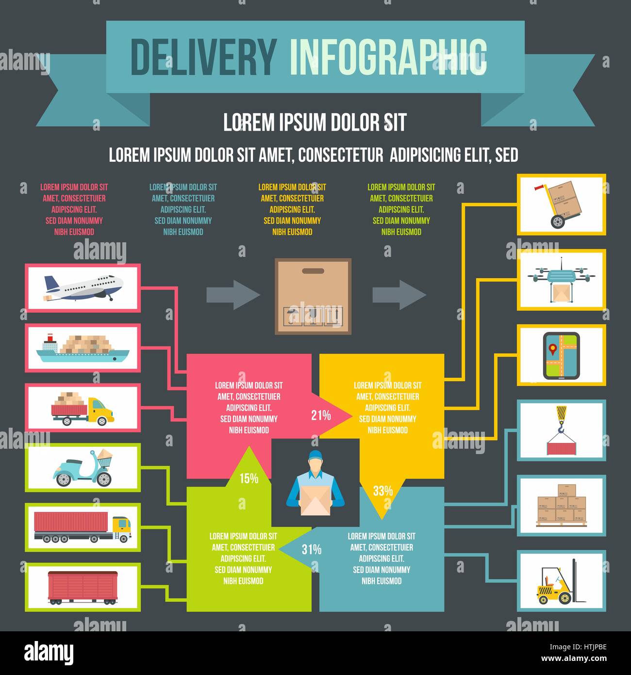 Delivery infographic, flat style Stock Vector Image & Art - Alamy