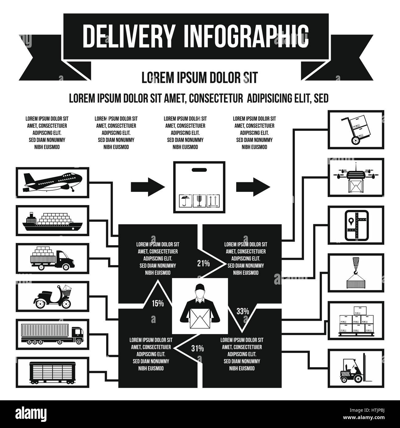 Delivery infographic, simple style Stock Vector Image & Art - Alamy