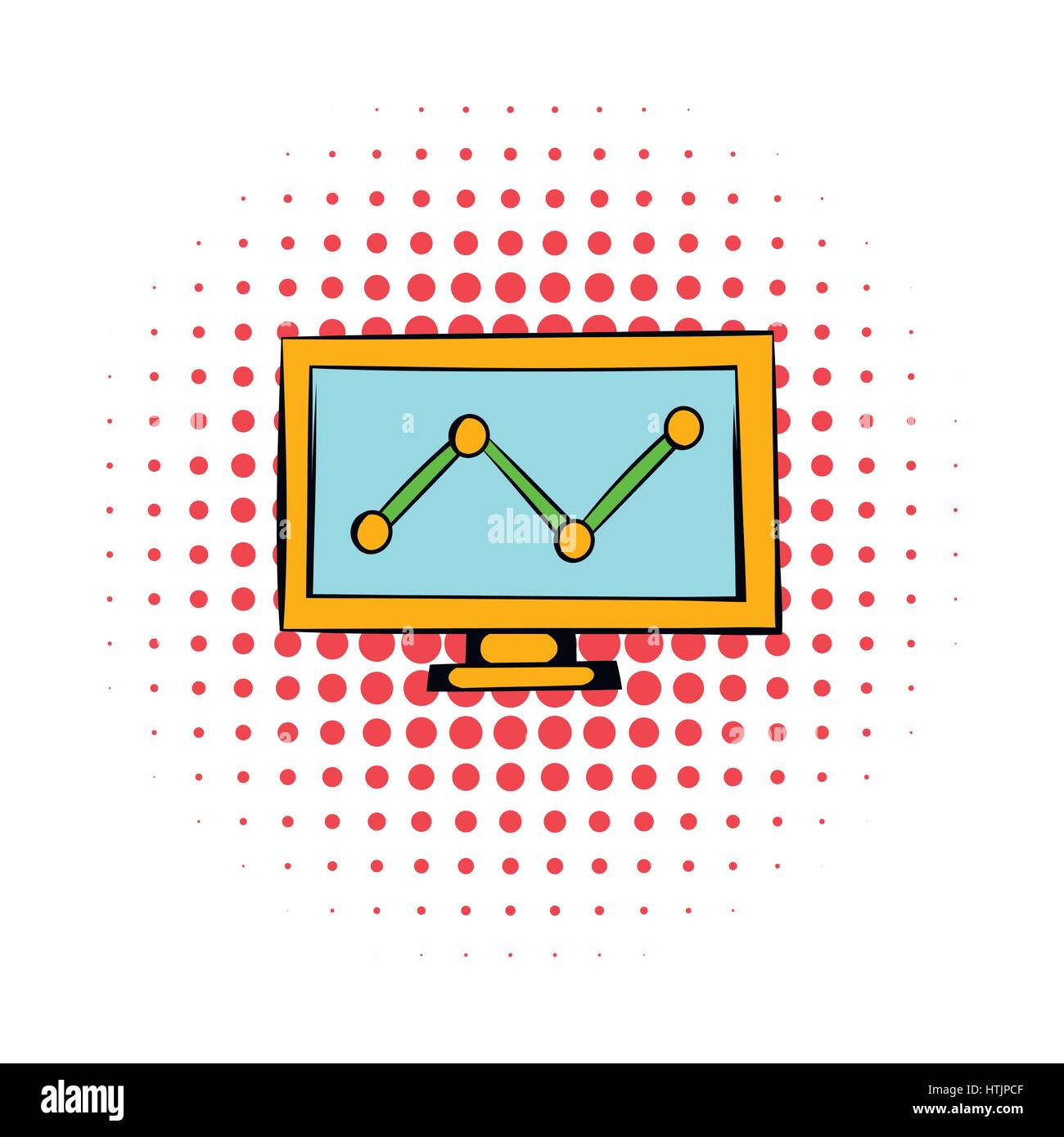 Graph on the computer monitor icon, comics style Stock Vector Image ...