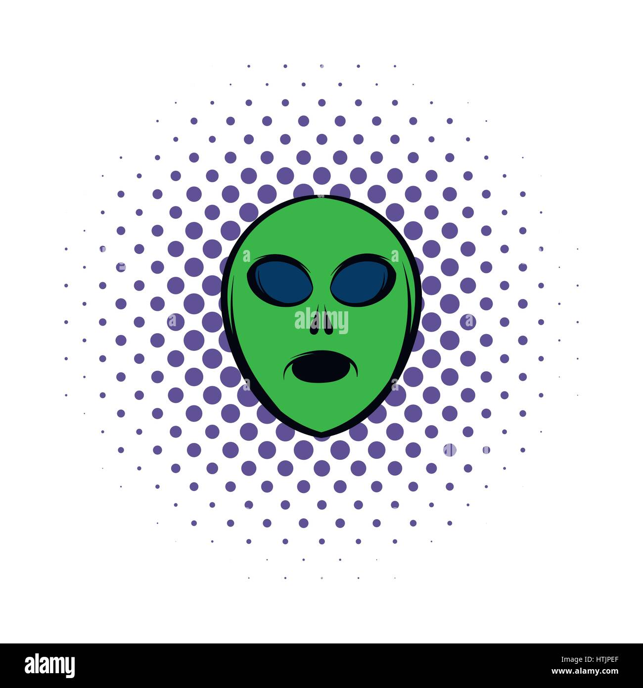 Alien green head icon, comics style Stock Vector Image & Art - Alamy
