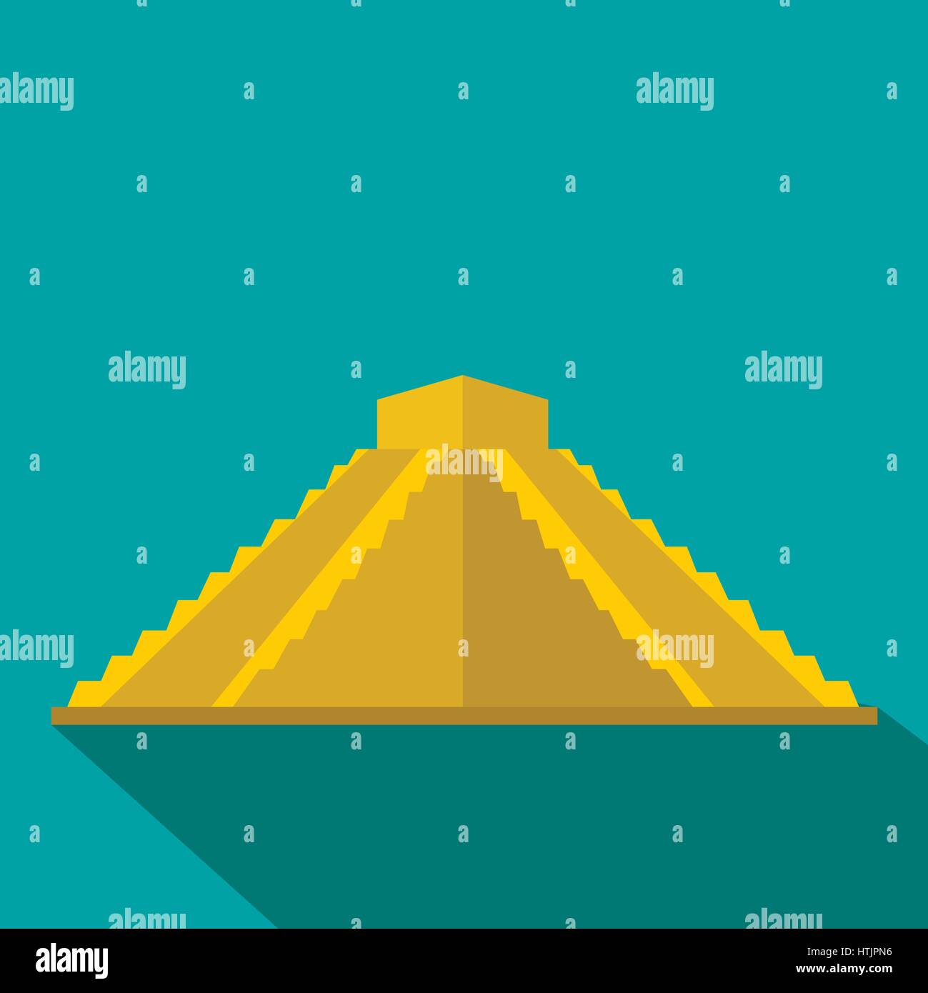 Mayan pyramid in Yucatan, Mexico icon, flat style Stock Vector Image ...