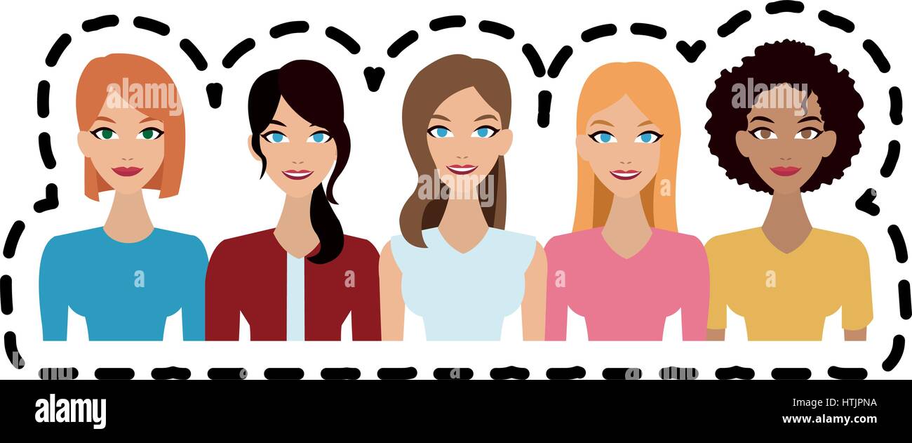 group of beautiful women icon image Stock Vector Image & Art - Alamy