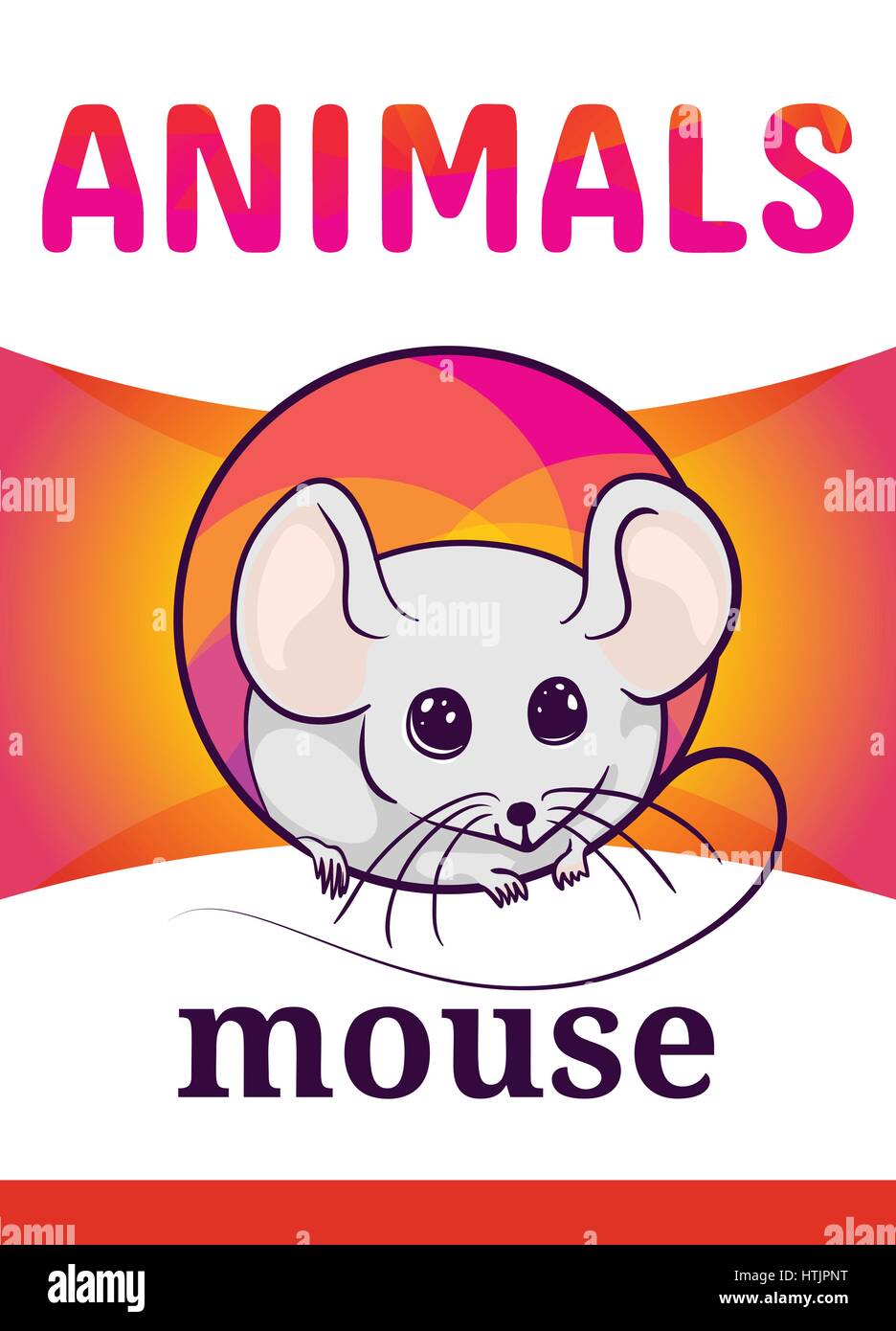 Printable animal flash card, vector illustration. Suitable for teaching ...