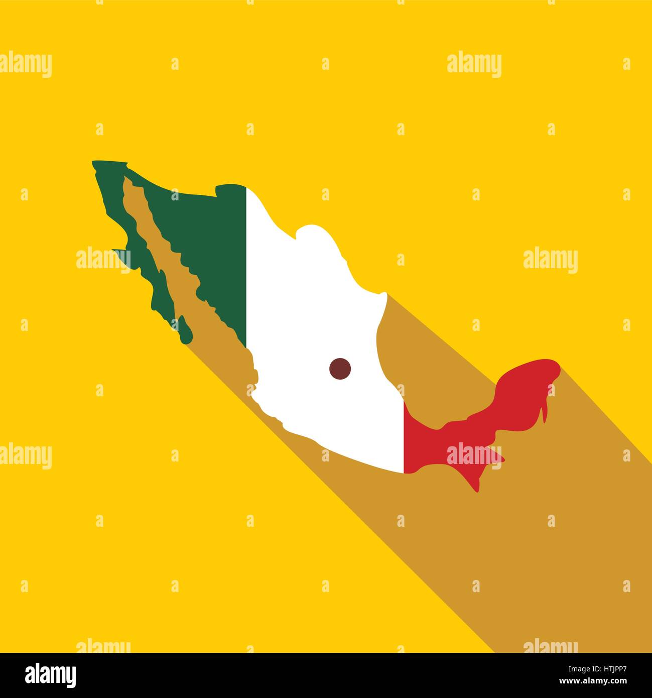 Map of Mexico with the image of the national flag Stock Vector Image ...