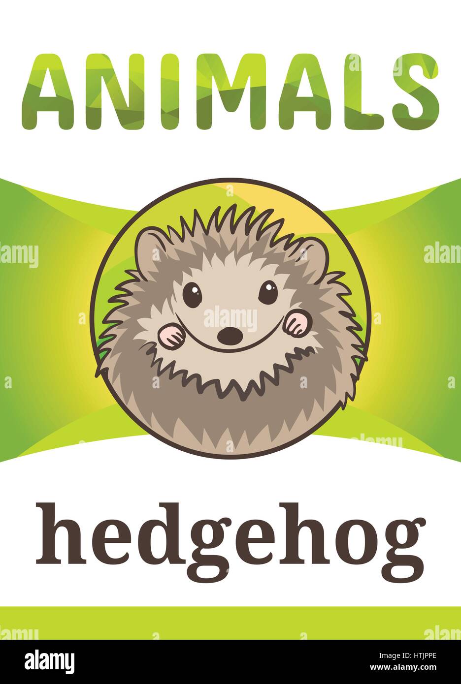 Printable animal flash card, vector illustration. Suitable for teaching ...