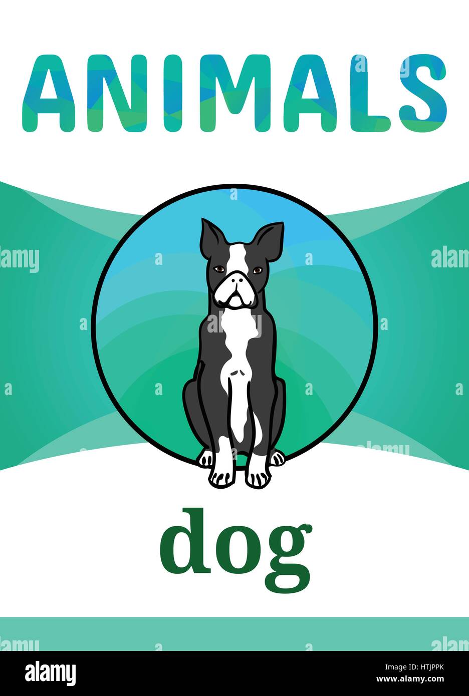 Printable animal flash card, vector illustration. Suitable for teaching ...