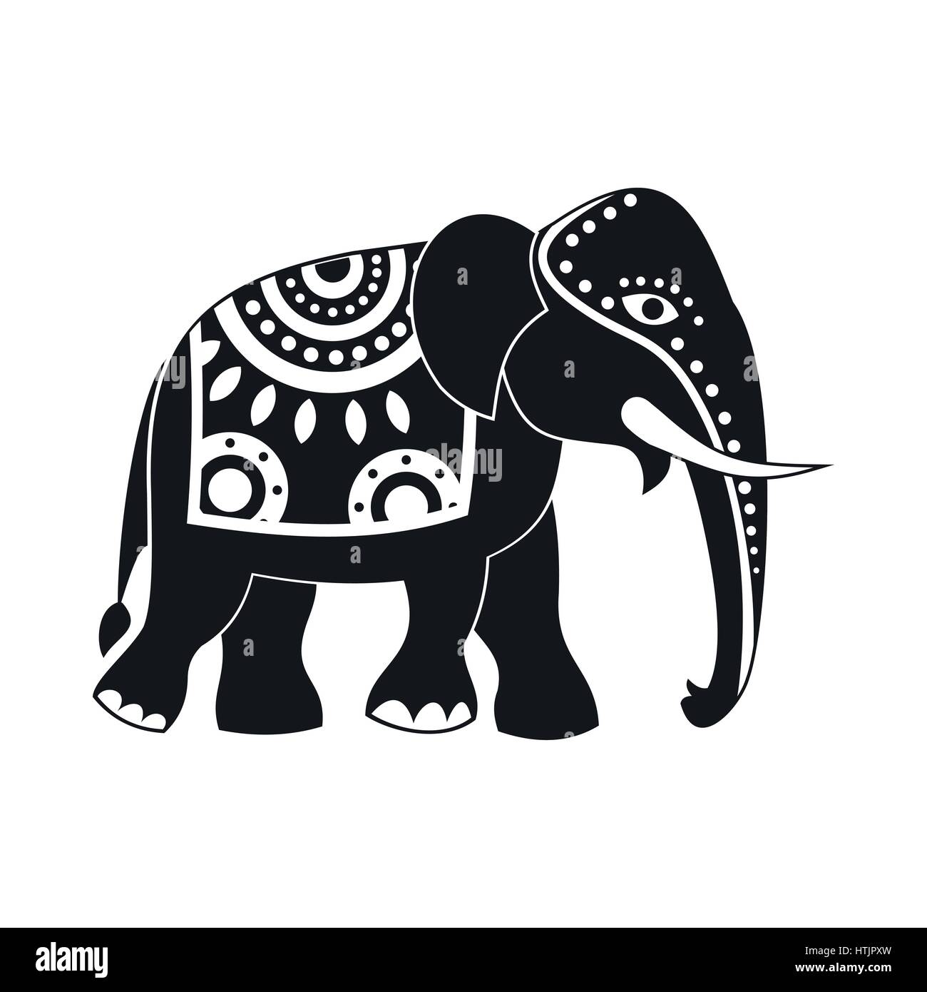 Decorated elephant icon, simple style Stock Vector Image & Art - Alamy