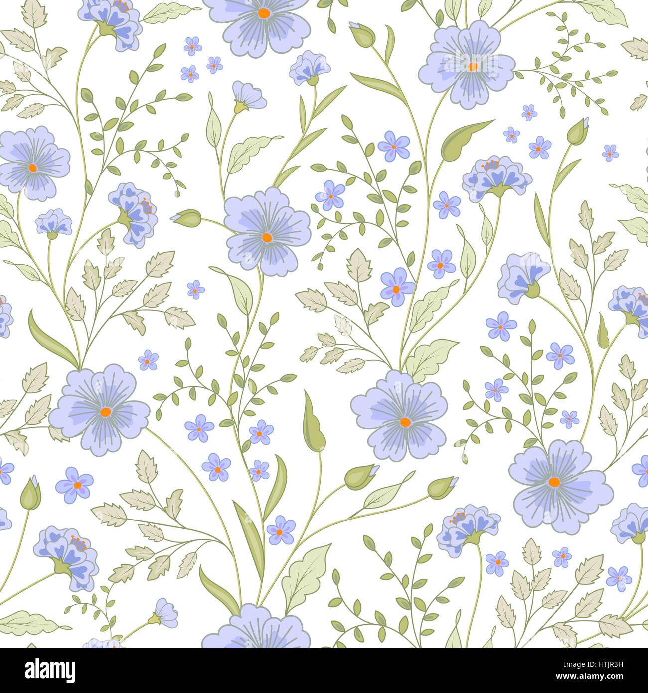 vector seamless cute little flower pattern Stock Vector Image & Art - Alamy