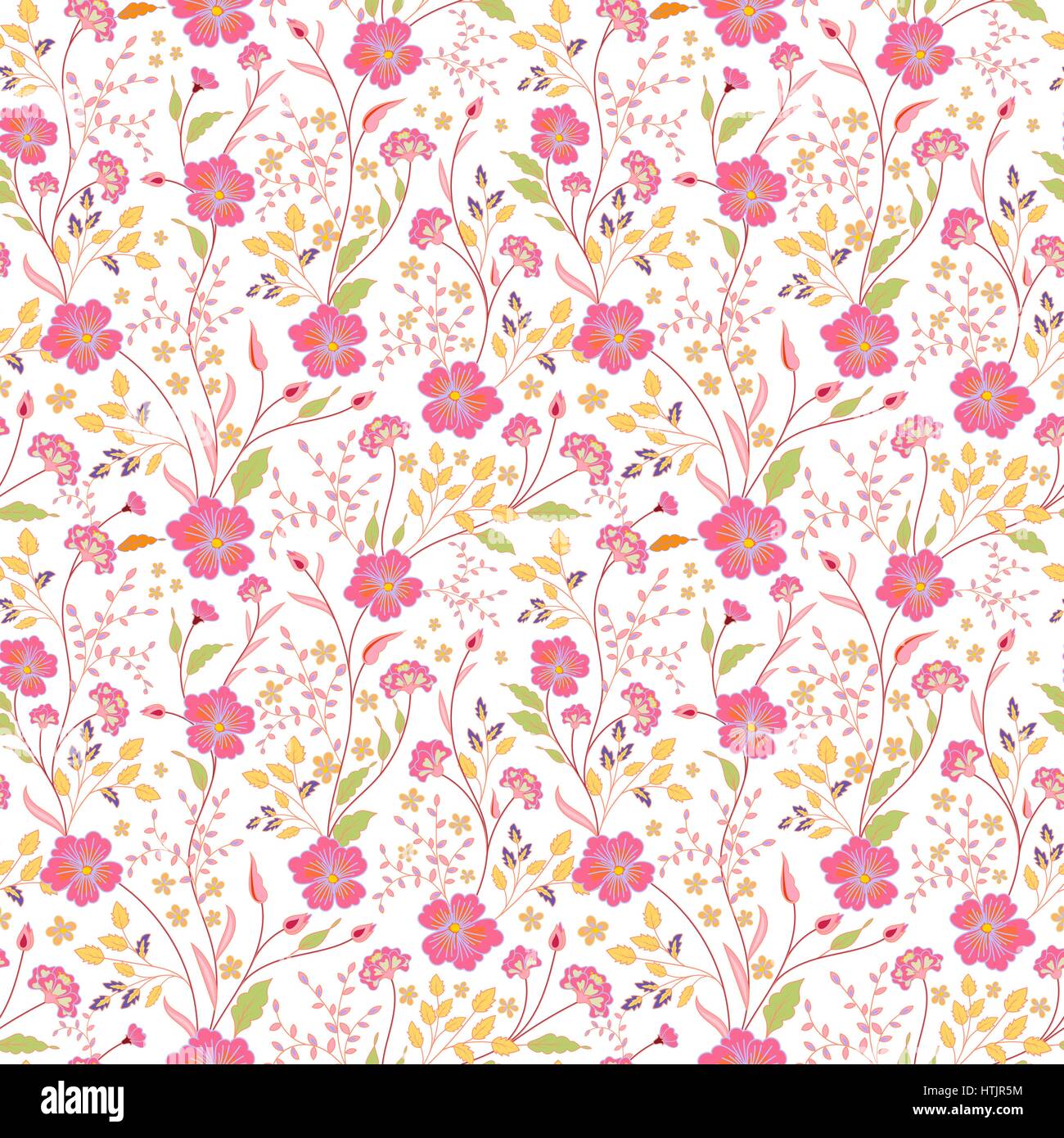 vector seamless cute little flower pattern Stock Vector Image & Art - Alamy
