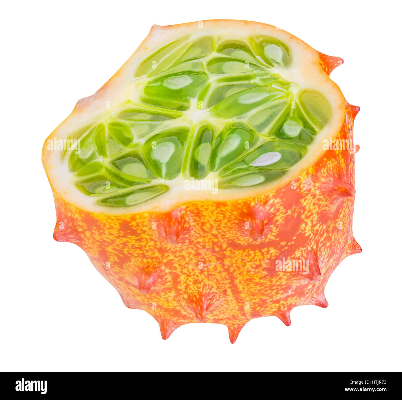 Kiwano, horned melon isolated on white background with clipping path ...