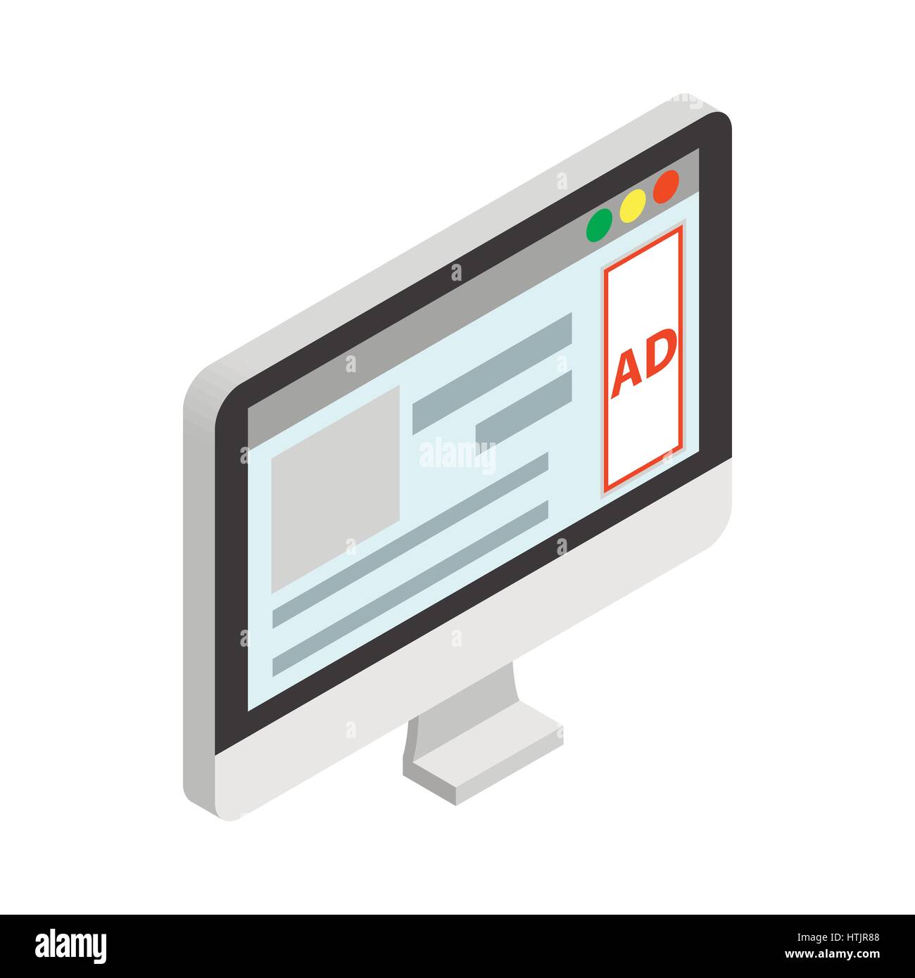 Advertising on a computer monitor icon Stock Vector Image & Art - Alamy