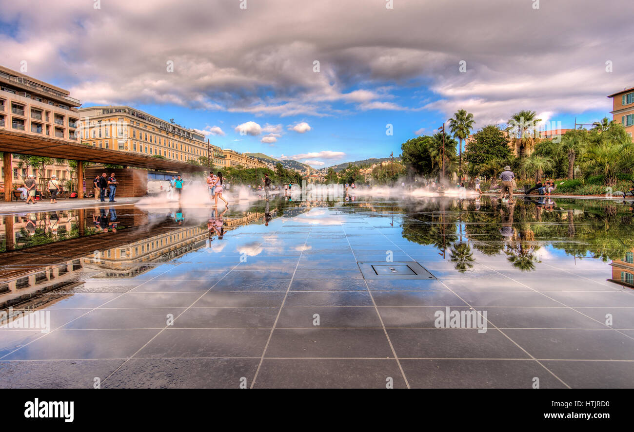 Reflections at a park in Nice, France Stock Photo - Alamy