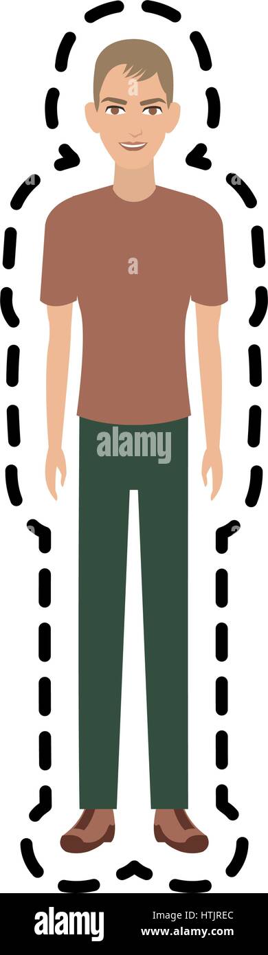 Handsome young man brown Stock Vector Images - Alamy