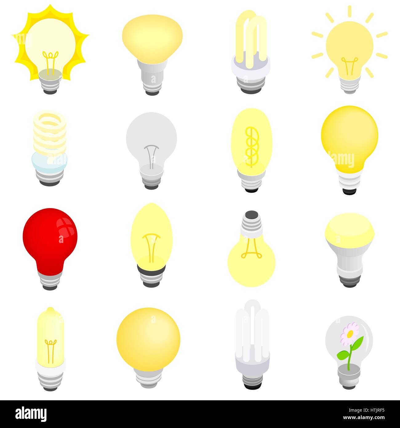 Light bulbs icons, isometric 3d style Stock Vector Image & Art - Alamy