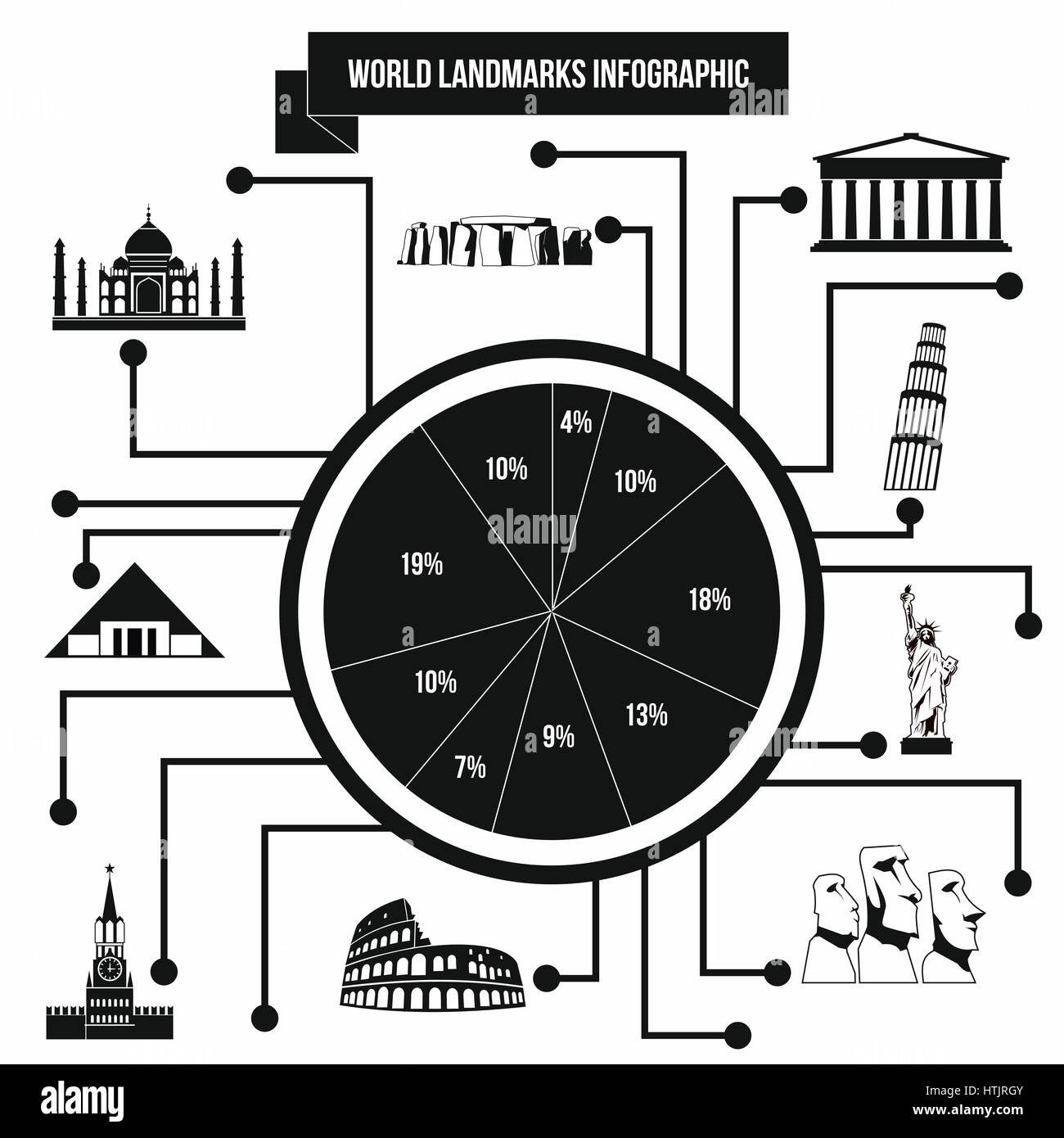 World landmarks infographic Cut Out Stock Images & Pictures - Alamy