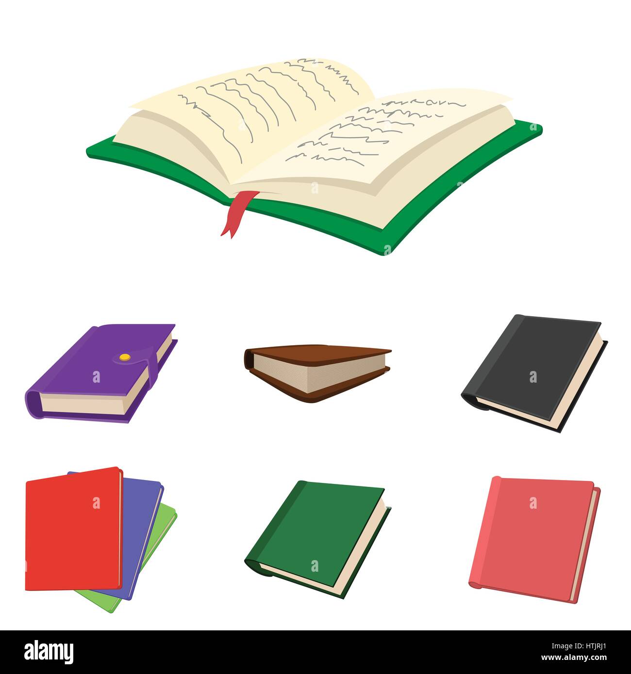 Library bookstore cartoon icons Stock Vector Images - Alamy