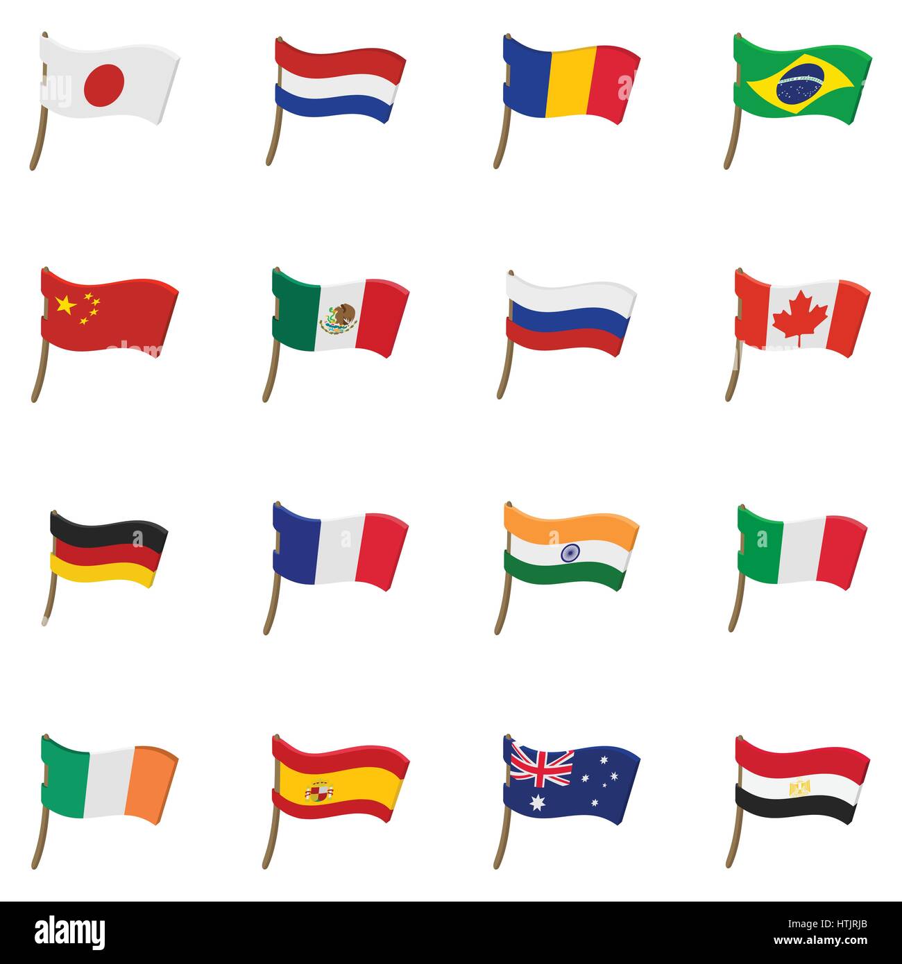 Flag icons set, cartoon style Stock Vector Image & Art - Alamy