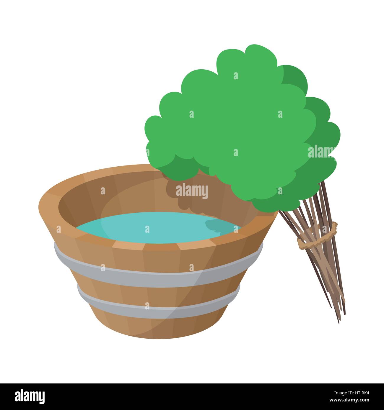 Wooden tub cartoon icon Cut Out Stock Images & Pictures - Alamy
