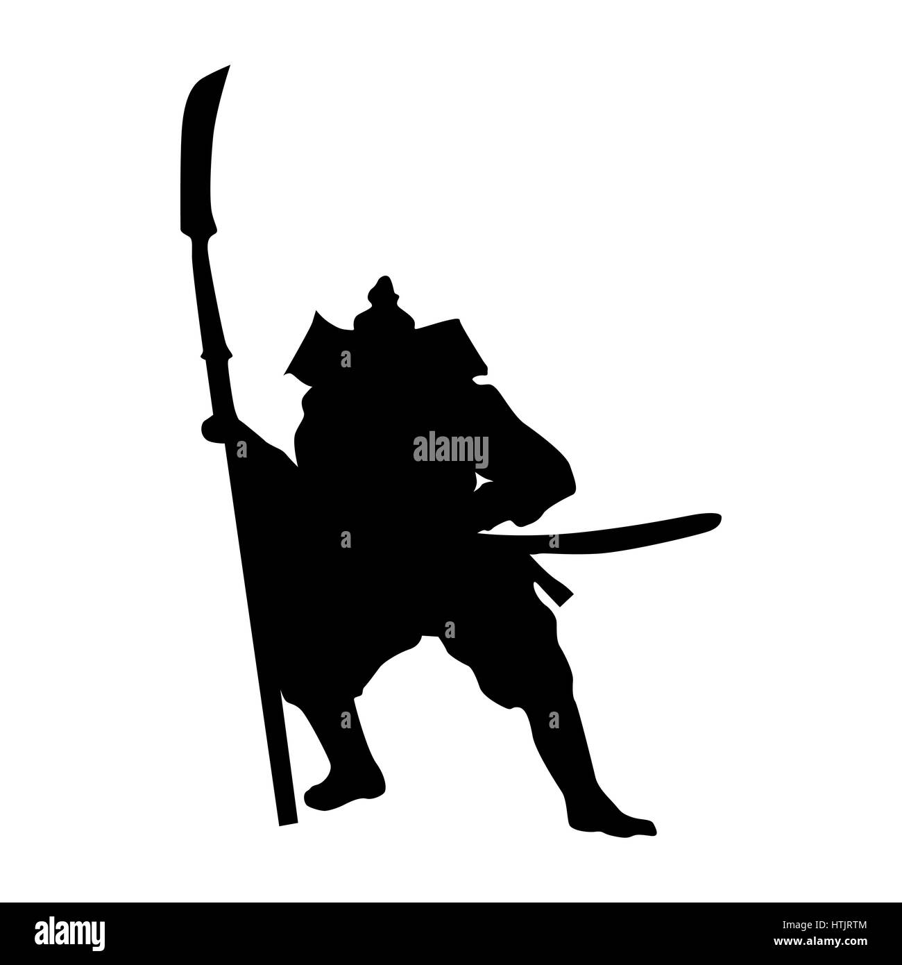 Samurai silhouette black Stock Vector Image & Art - Alamy