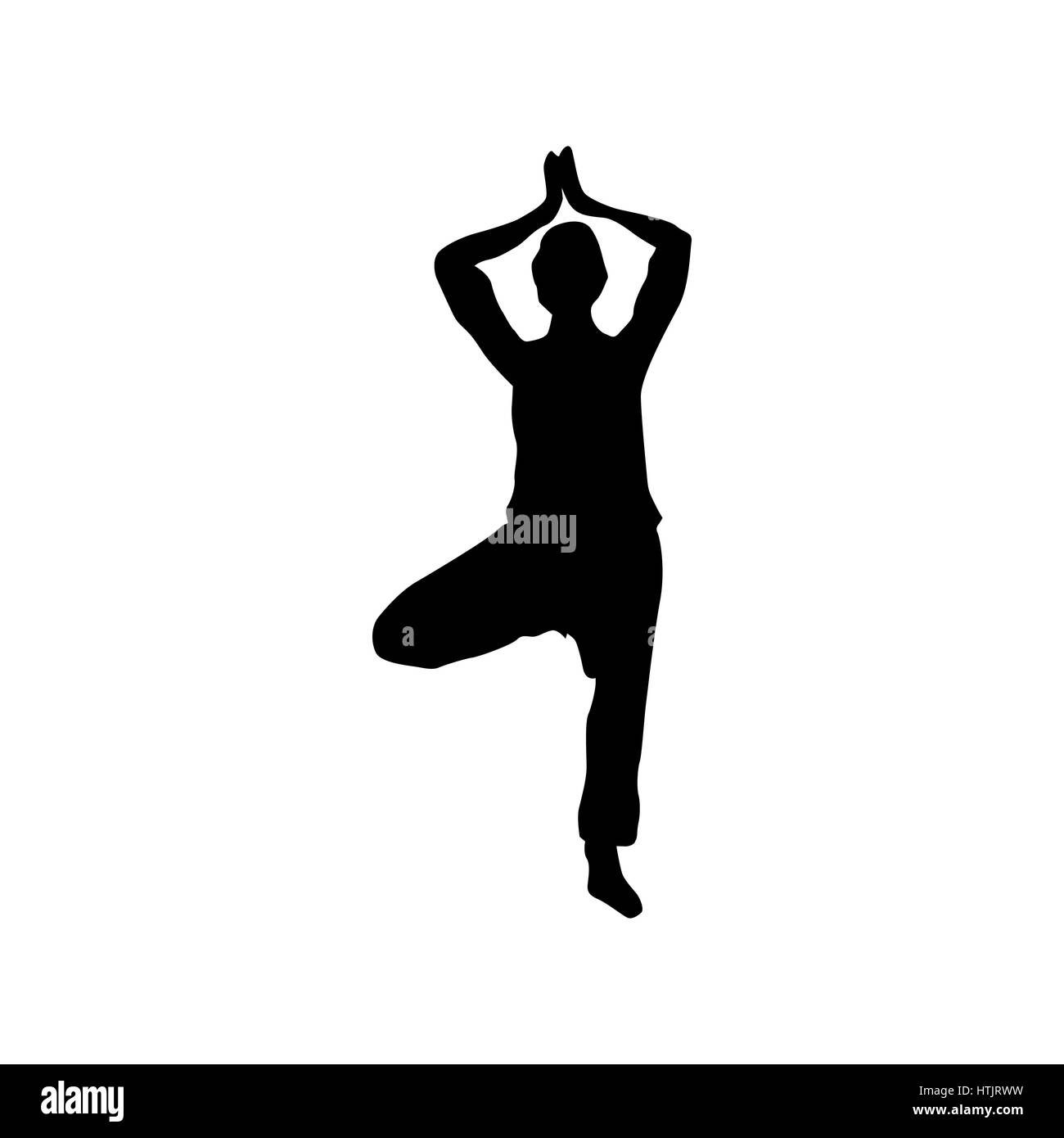 Yoga Silhouette Black Stock Vector Image And Art Alamy