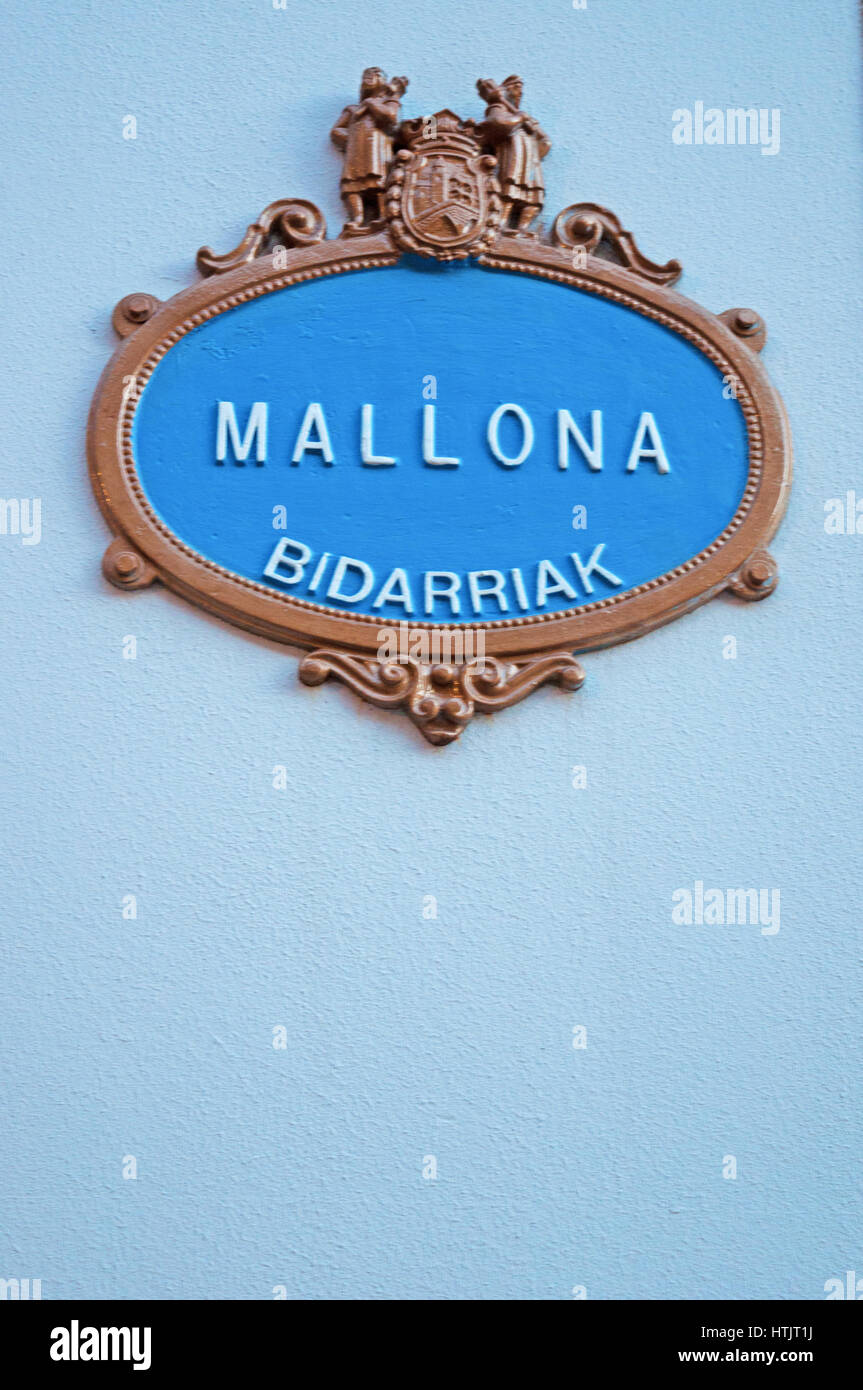 Bilbao: the sign of Calzadas de Mallona, the staircase built in 1745 ...