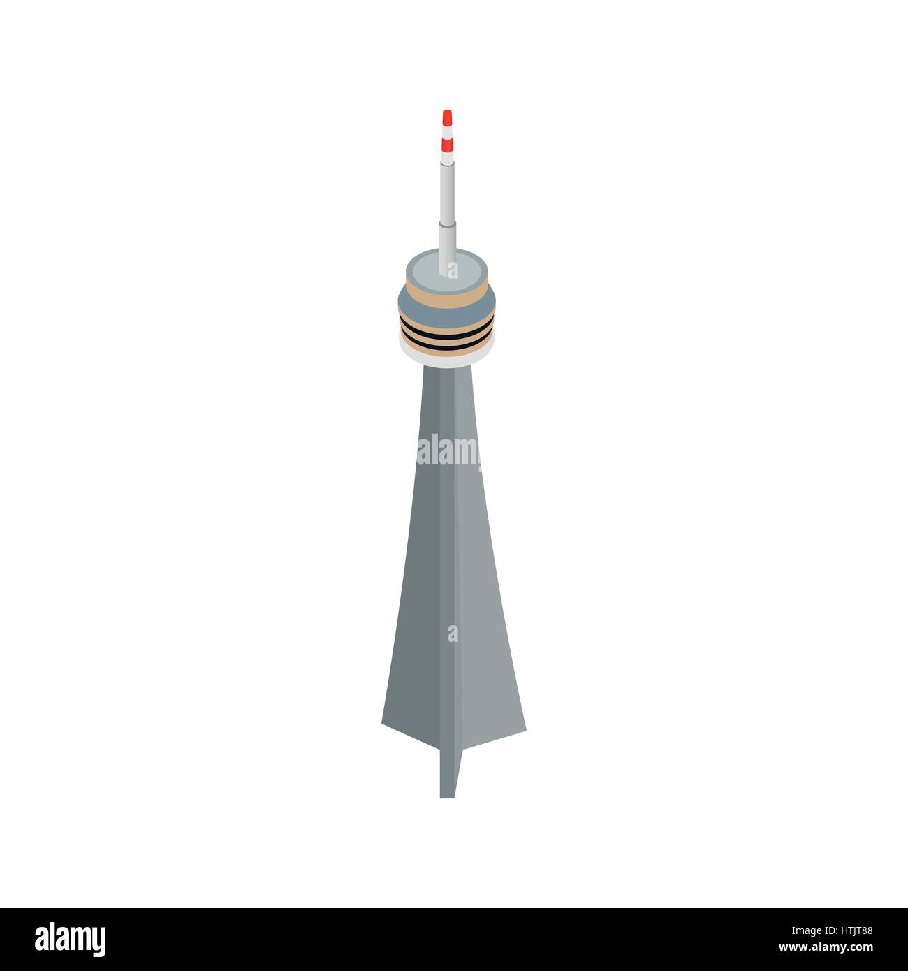 The CN Tower, Toronto icon in isometric 3d style Stock Vector Image ...