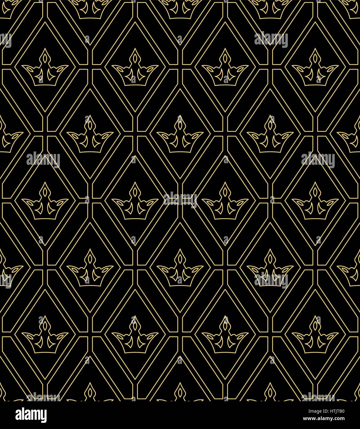 Vector seamless pattern. Luxury royal texture with repeating crowns and ...