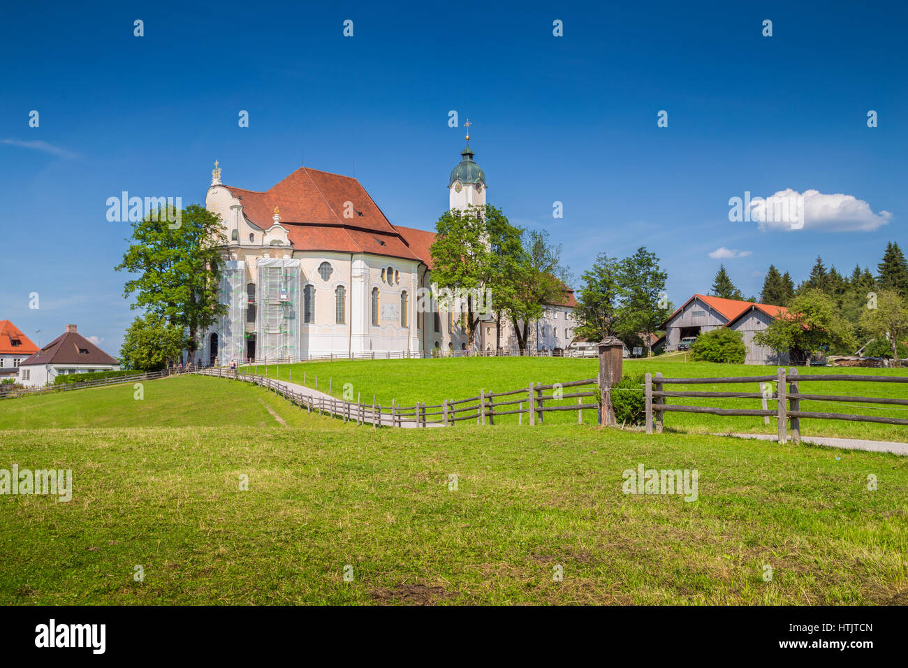 Beautiful view of famous oval rococo Pilgrimage Church of Wies ...