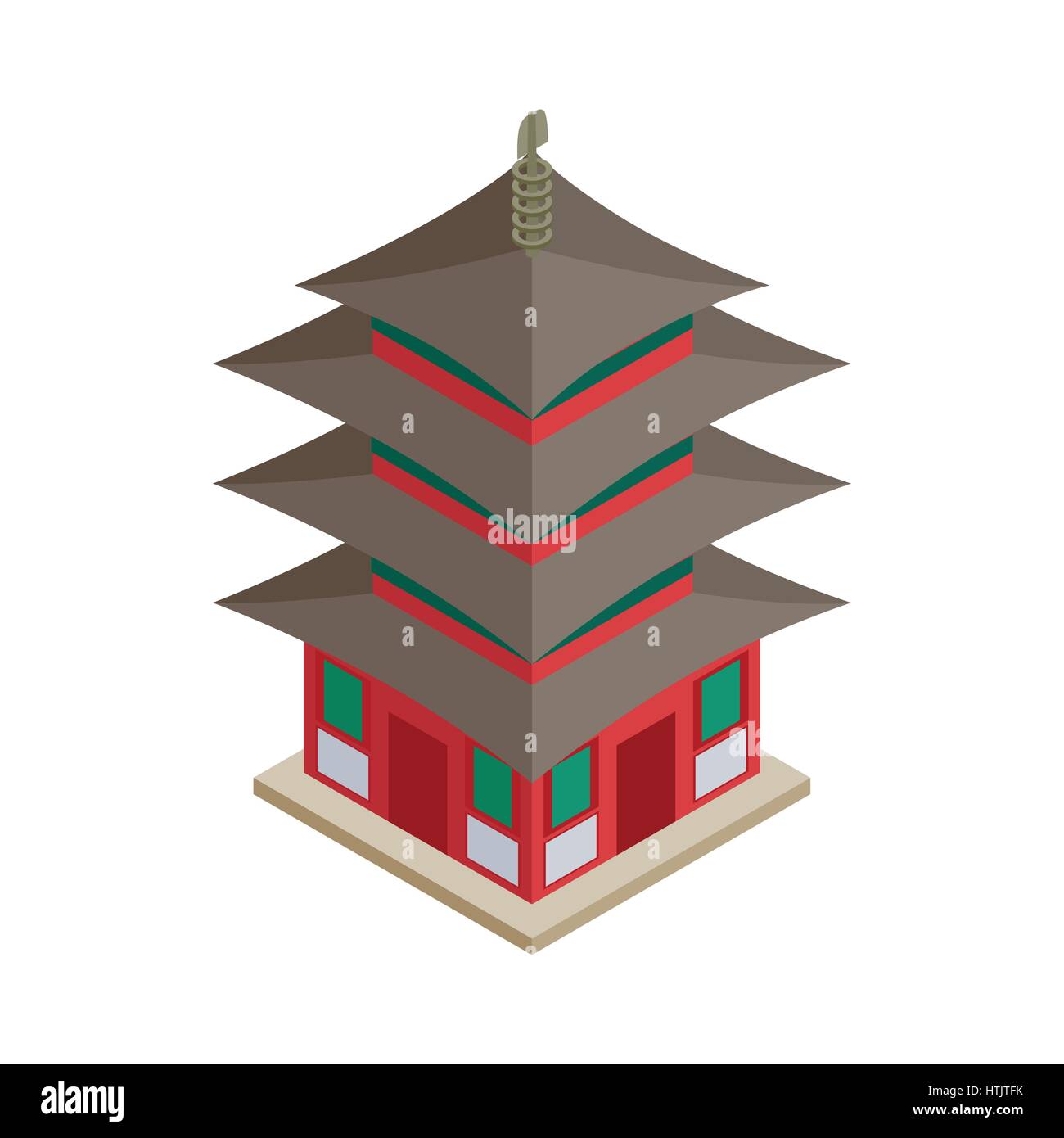 Pagoda icon, isometric 3d style Stock Vector Image & Art - Alamy