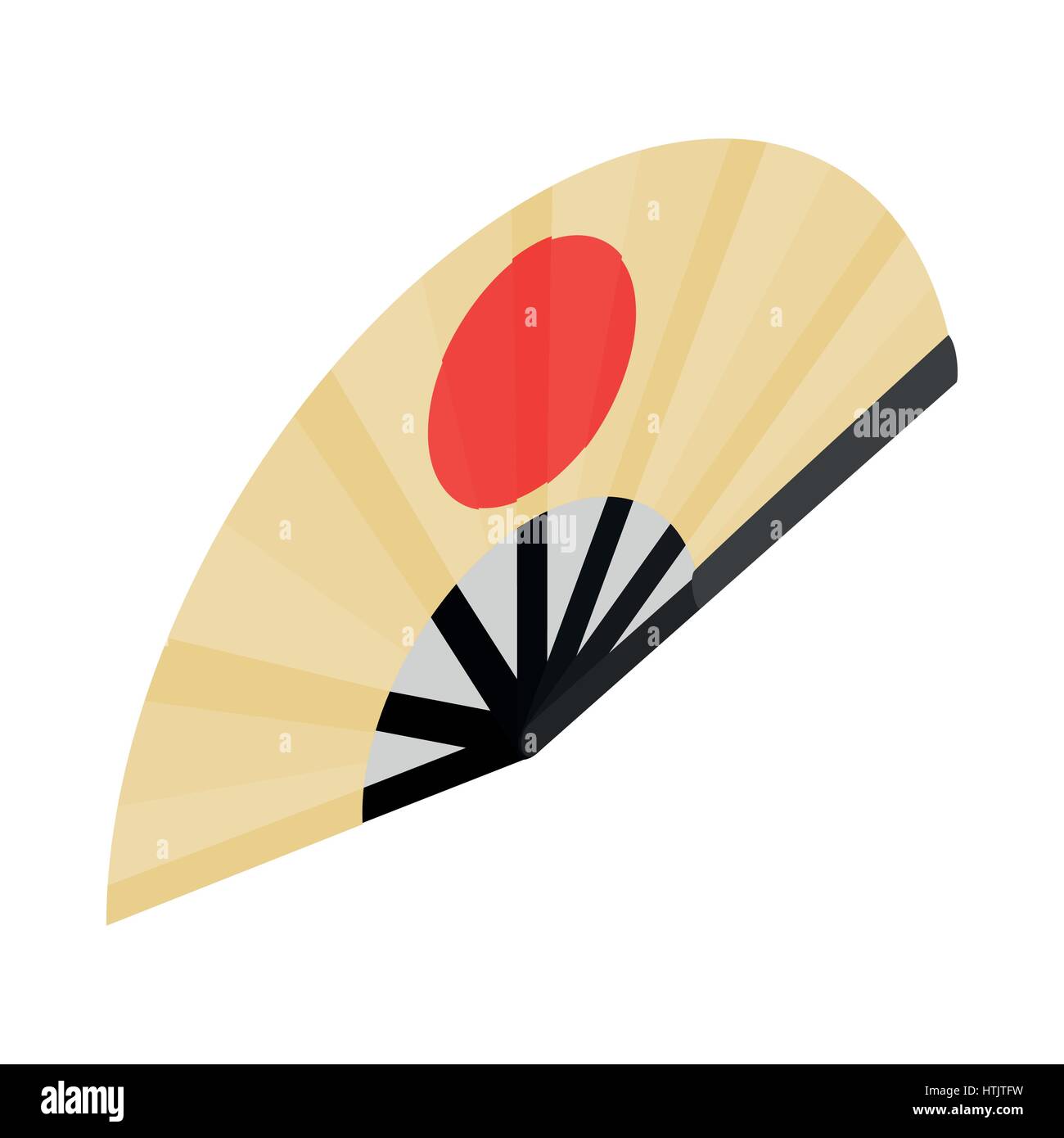 Japanese folding fan with the rising sun icon Stock Vector Image & Art ...