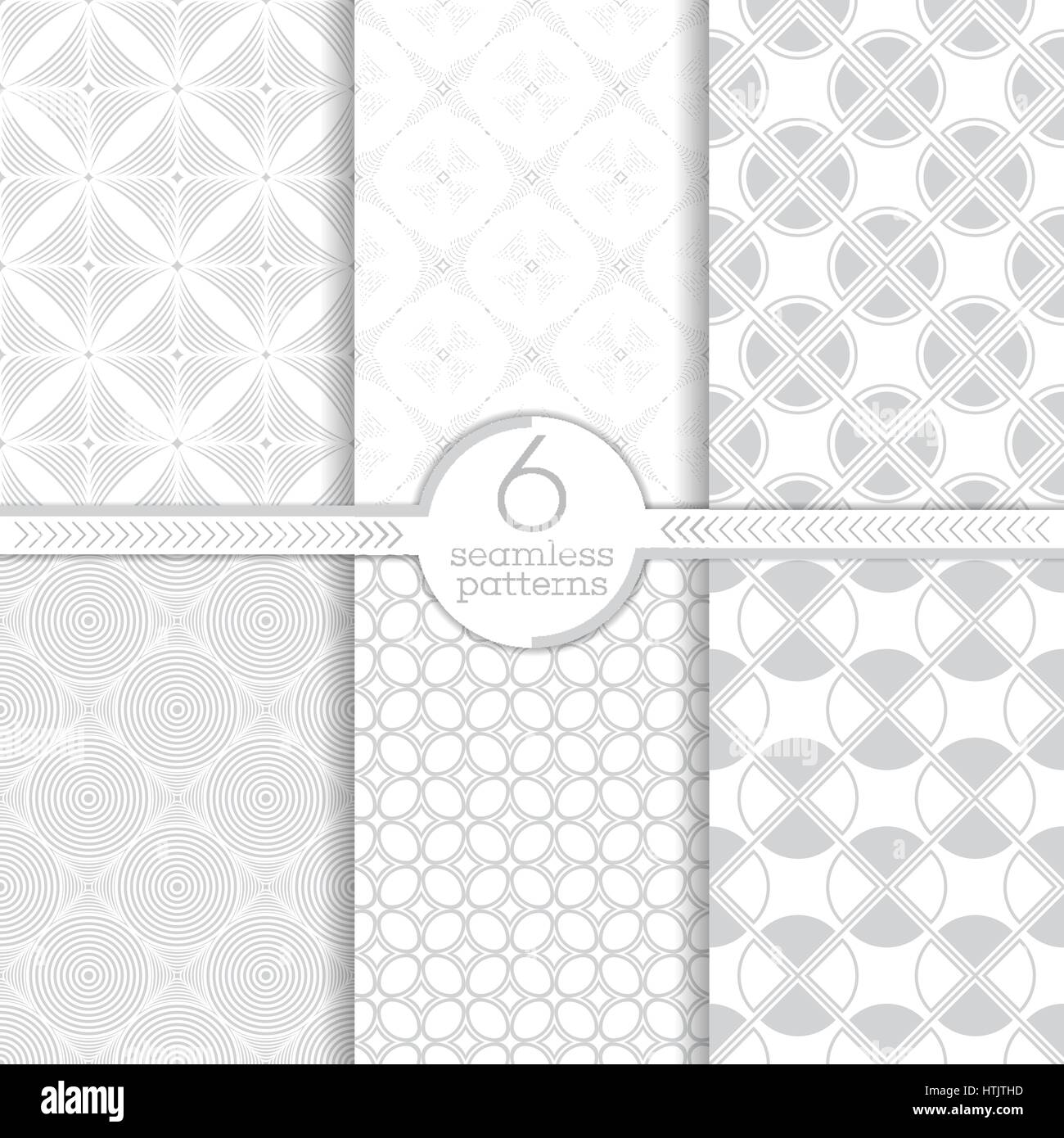 Seamless pattern. Set of six abstract textured backgrounds. Modern stylish textures. Regularly ...