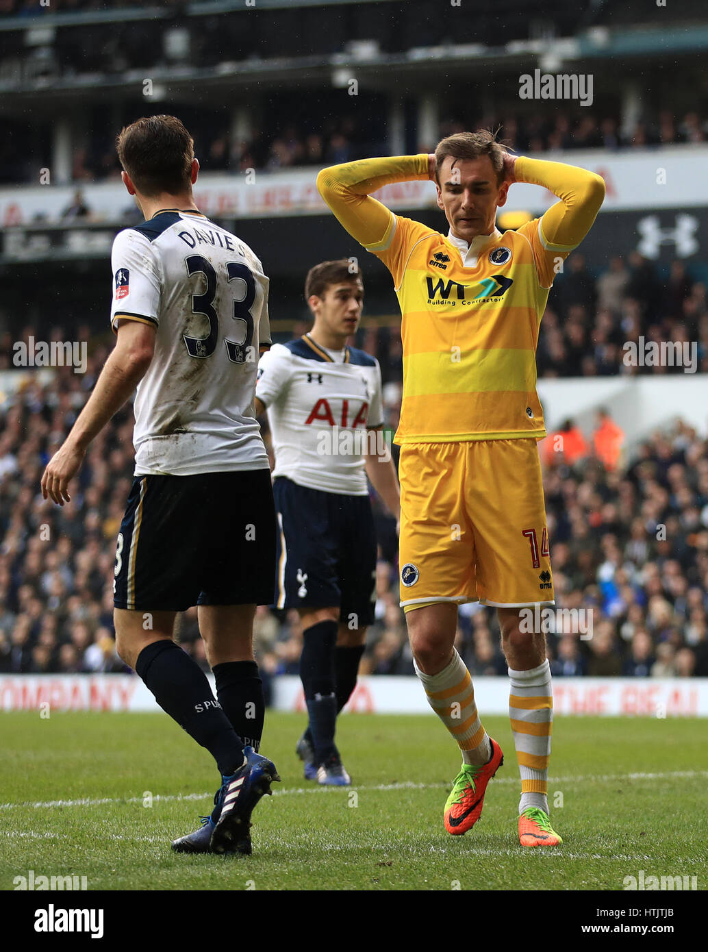 Millwalls jed wallace looks dejected after hi-res stock photography and ...