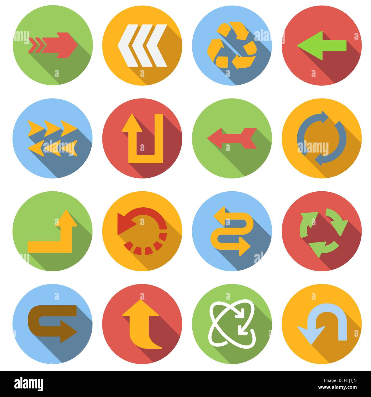 Arrow icon set, flat style Stock Vector Image & Art - Alamy