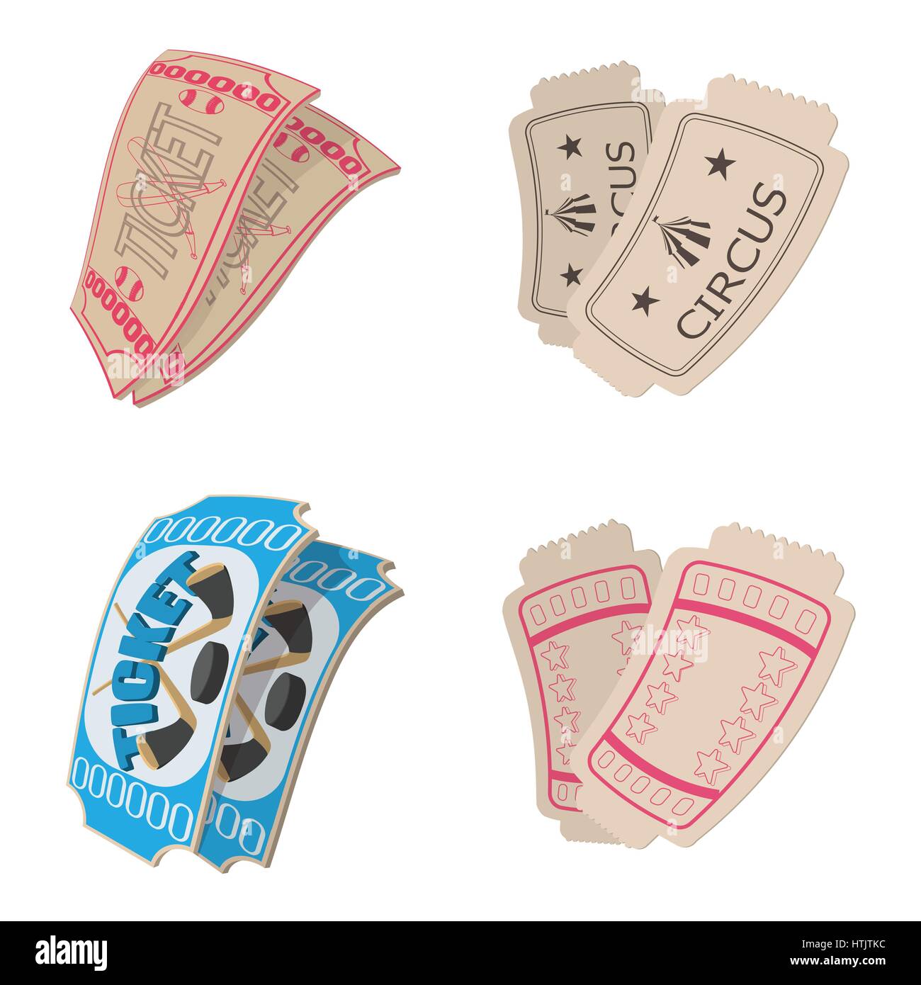Ticket icons set, cartoon style Stock Vector Image & Art - Alamy
