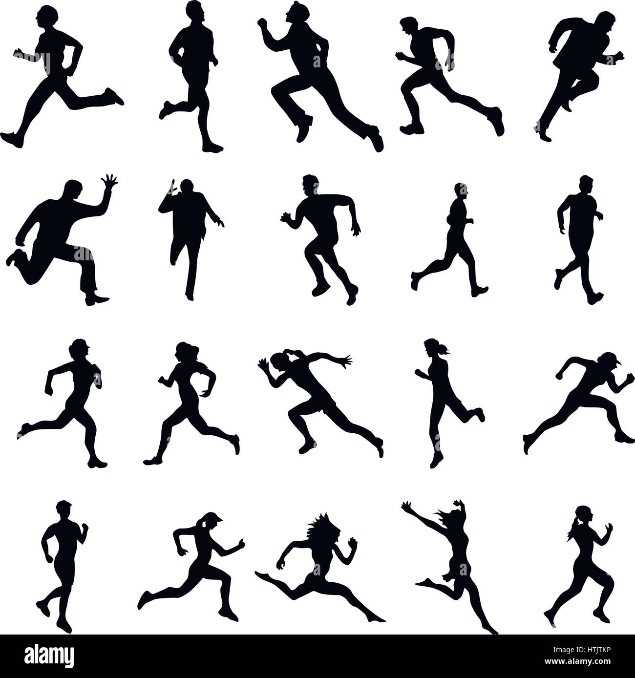 Running silhouettes set Stock Vector Image & Art - Alamy