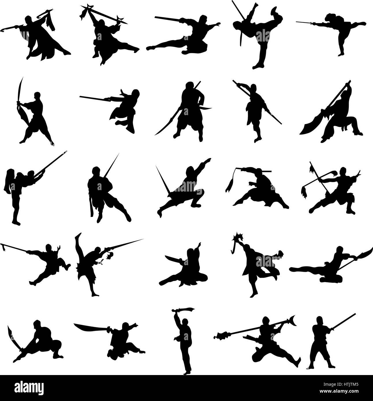 Monk with sword silhouette set Stock Vector Image & Art - Alamy