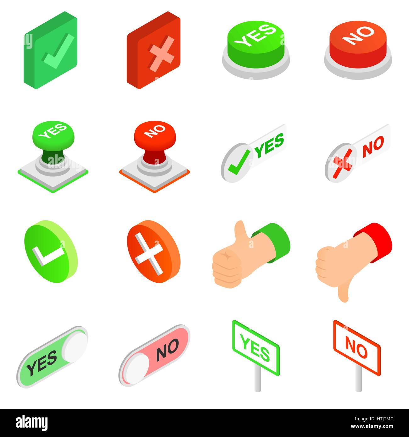 Check mark Yes and No icons set Stock Vector Image & Art - Alamy