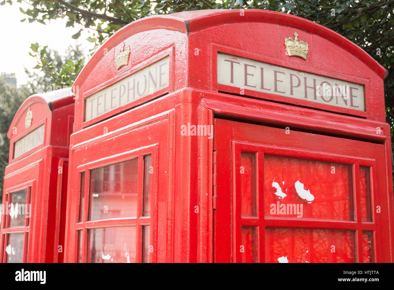 A red telephone kiosk in Russell Square, London, England, UK Stock ...