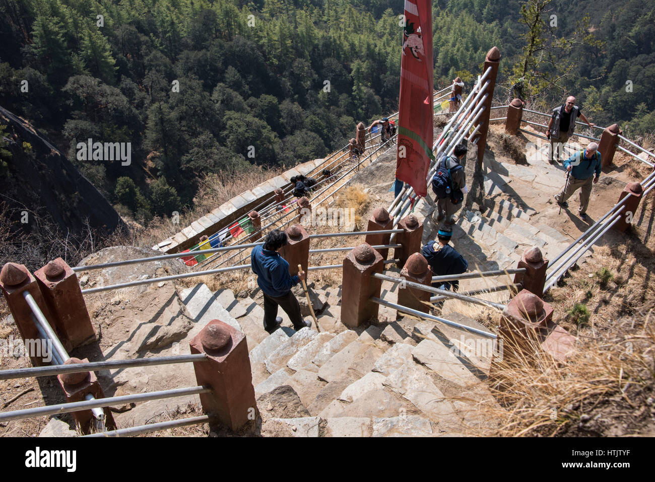 Bhutan, Paro. Hiking up to the famous Tiger's Nest monastery (aka Paro ...