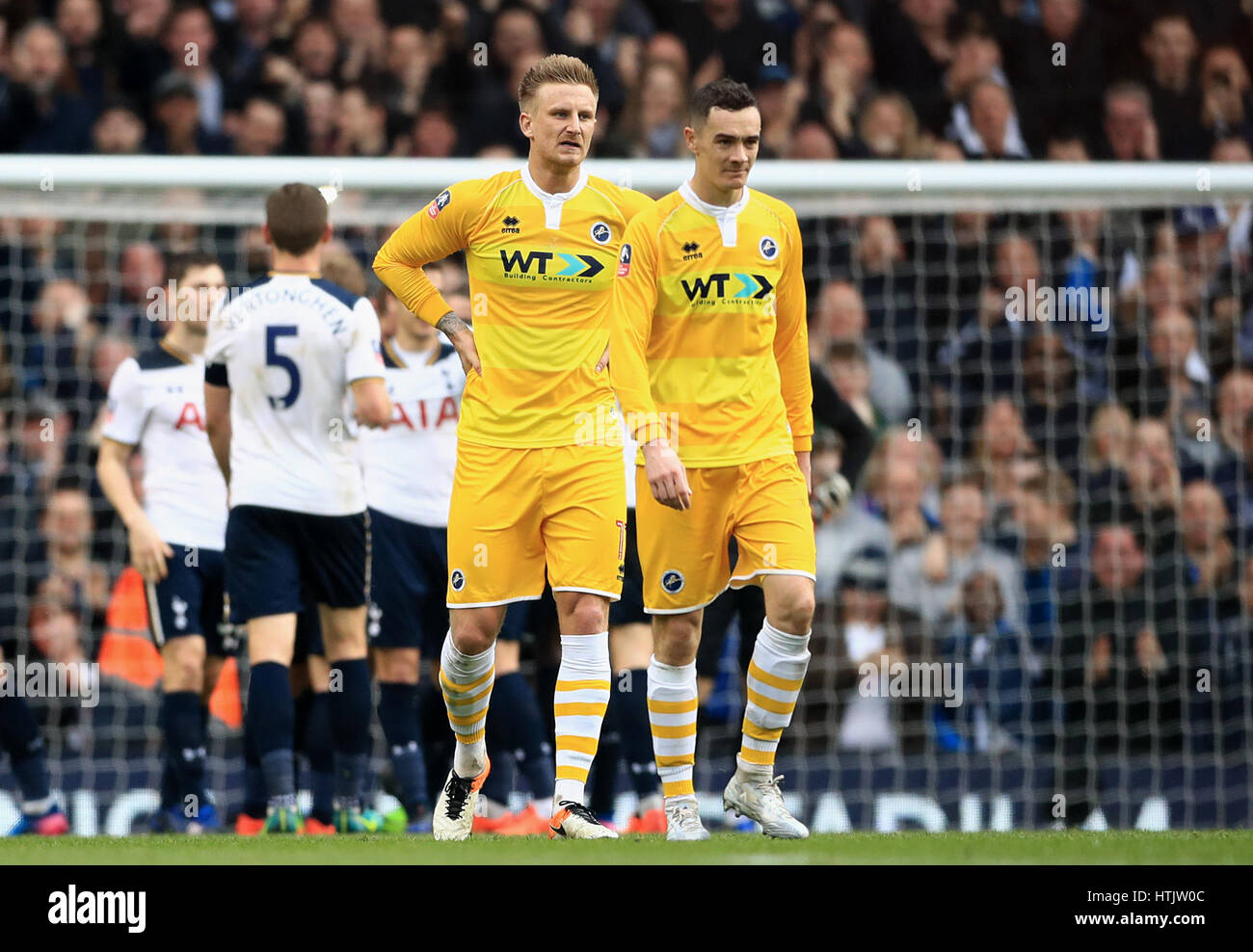 Millwall's Byron Webster (left) and Shaun Williams after their side ...