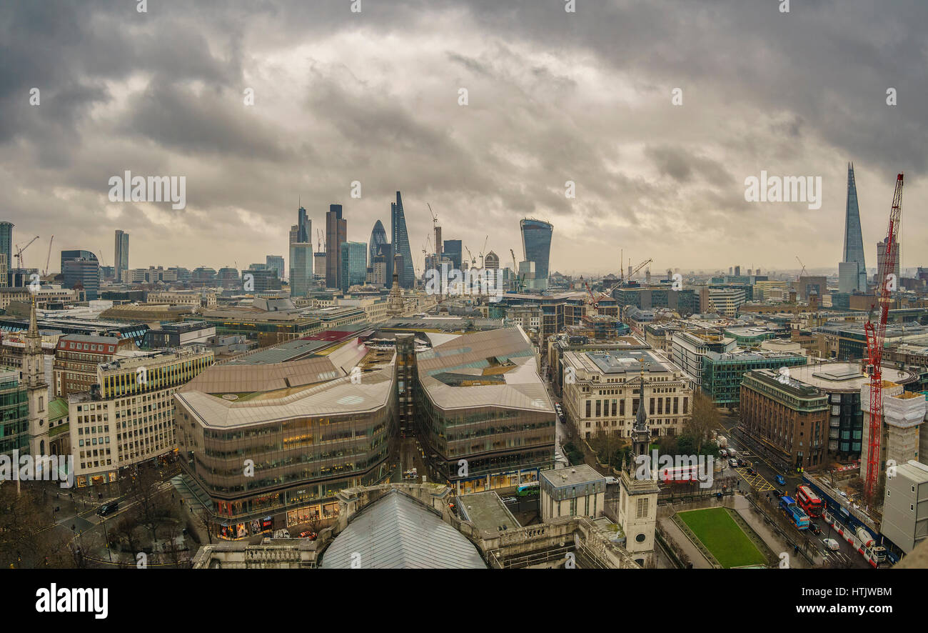 Modern architectural buildings and panoramic aerial view of urban ...